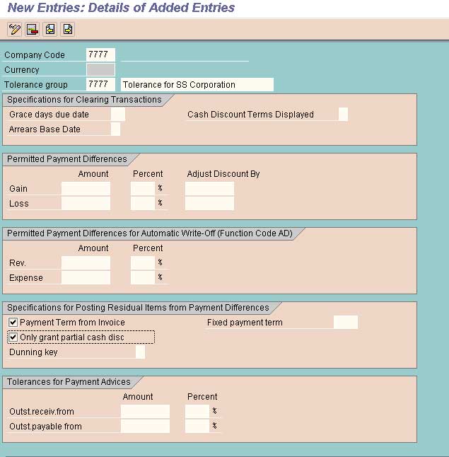 Define Tolerances for customers and vendors in SAP FICO Define Tolerances for customers and vendors in SAP FICO