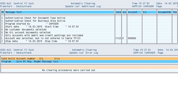 No Clearing Procedure Were Carried Out Error While Doing Vendor Auto Clearing Using F 13 System