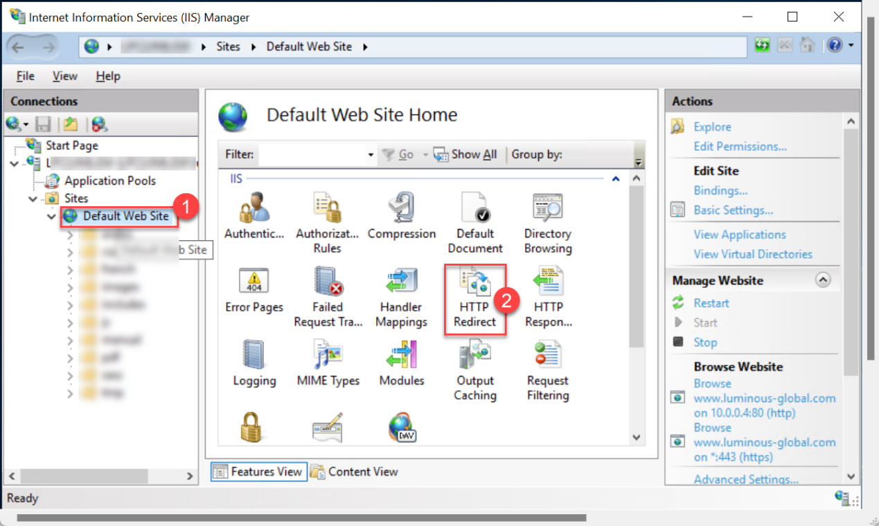 Redirect HTTP To HTTPS With Windows IIS Server 2019