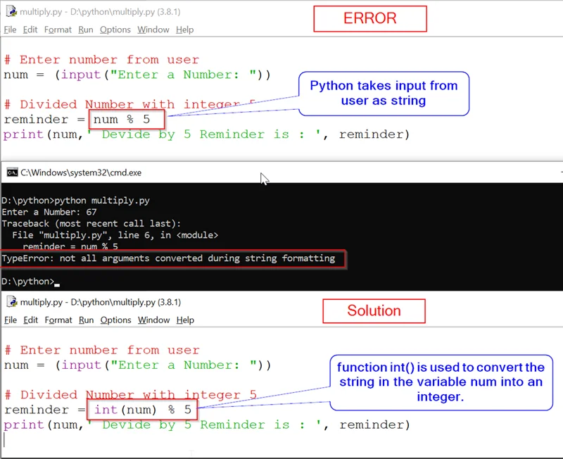 Typeerror Not All Arguments Converted During String Formatting