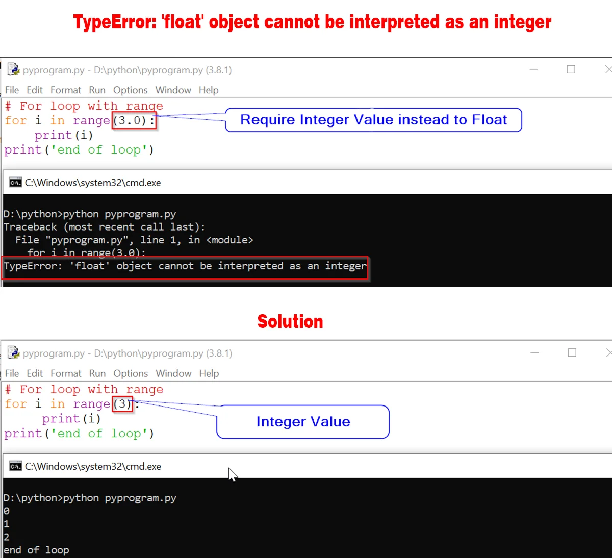 TypeError float Object Cannot Be Interpreted As An Integer