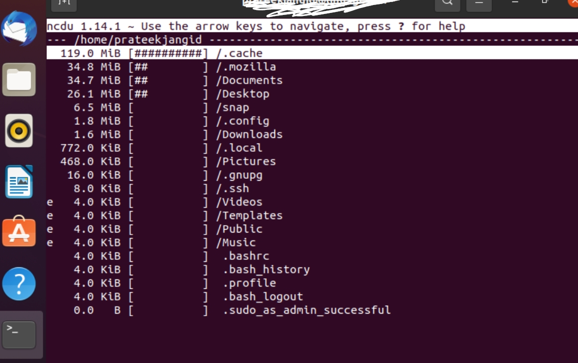 Linux check directory size store