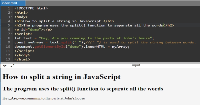 How To Split A String In JavaScript